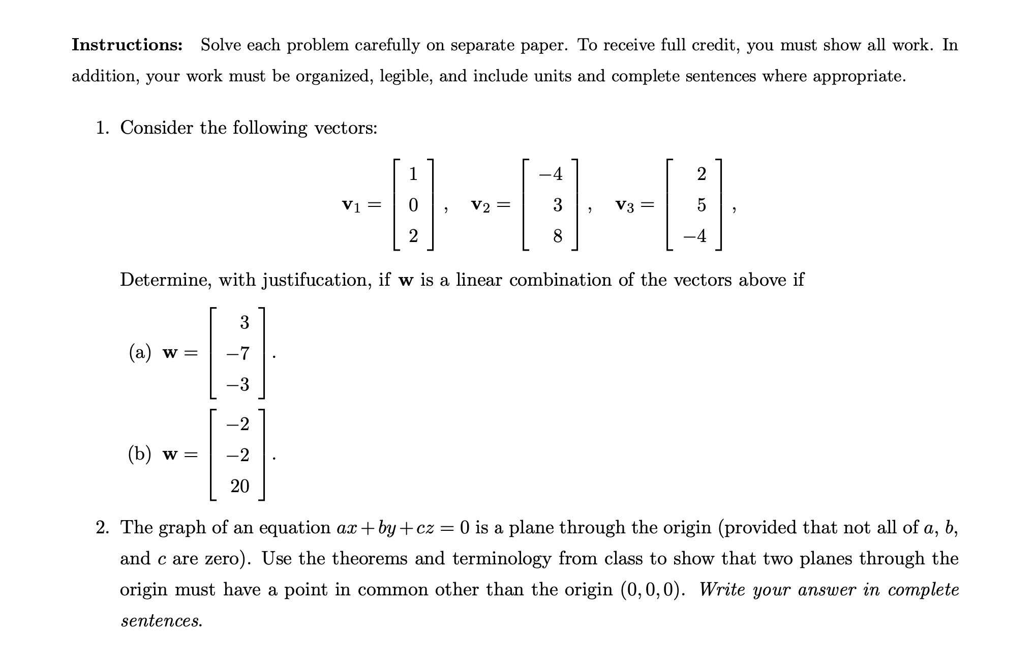 Solved Instructions: Solve each problem carefully on | Chegg.com