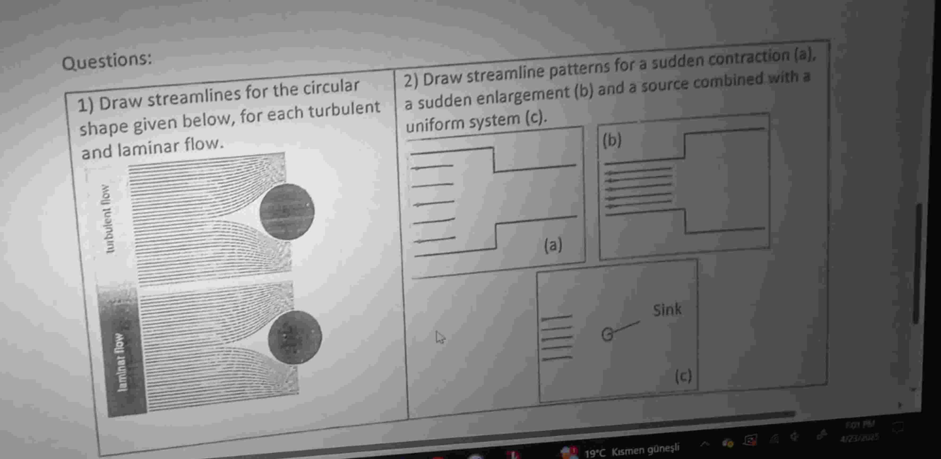 Solved Questions: 1) ﻿Draw streamlines for the circular 2) | Chegg.com