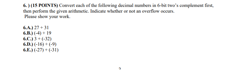 Solved 6. ) (15 POINTS) Convert each of the following | Chegg.com