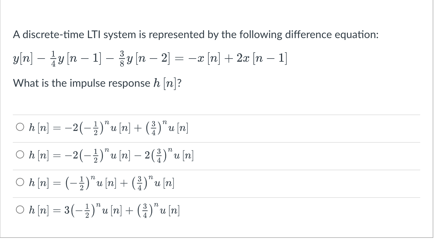 Solved A discrete-time LTI system is represented by the | Chegg.com