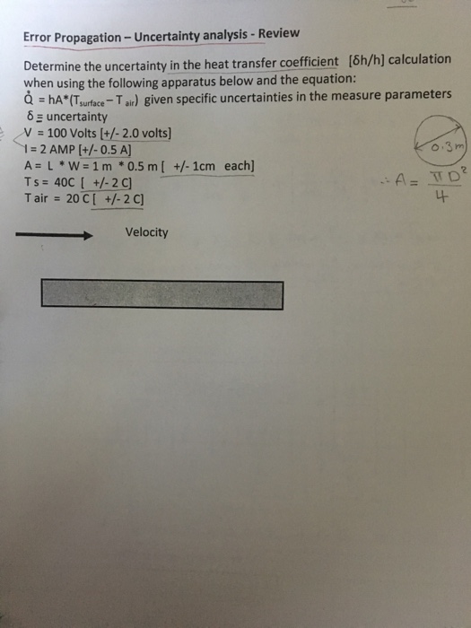 Solved Error Propagation - Uncertainty analysis-Review | Chegg.com