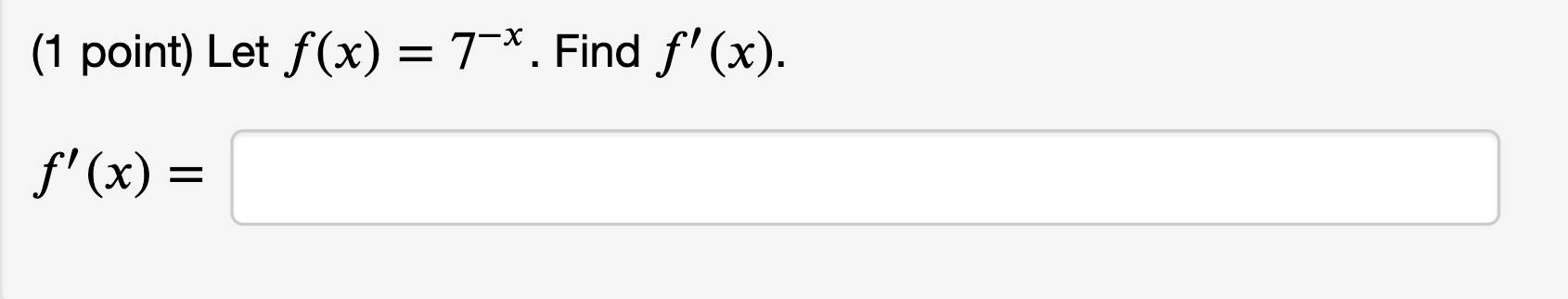 Solved (1 point) Differentiate the function G(x)=x+3ex | Chegg.com