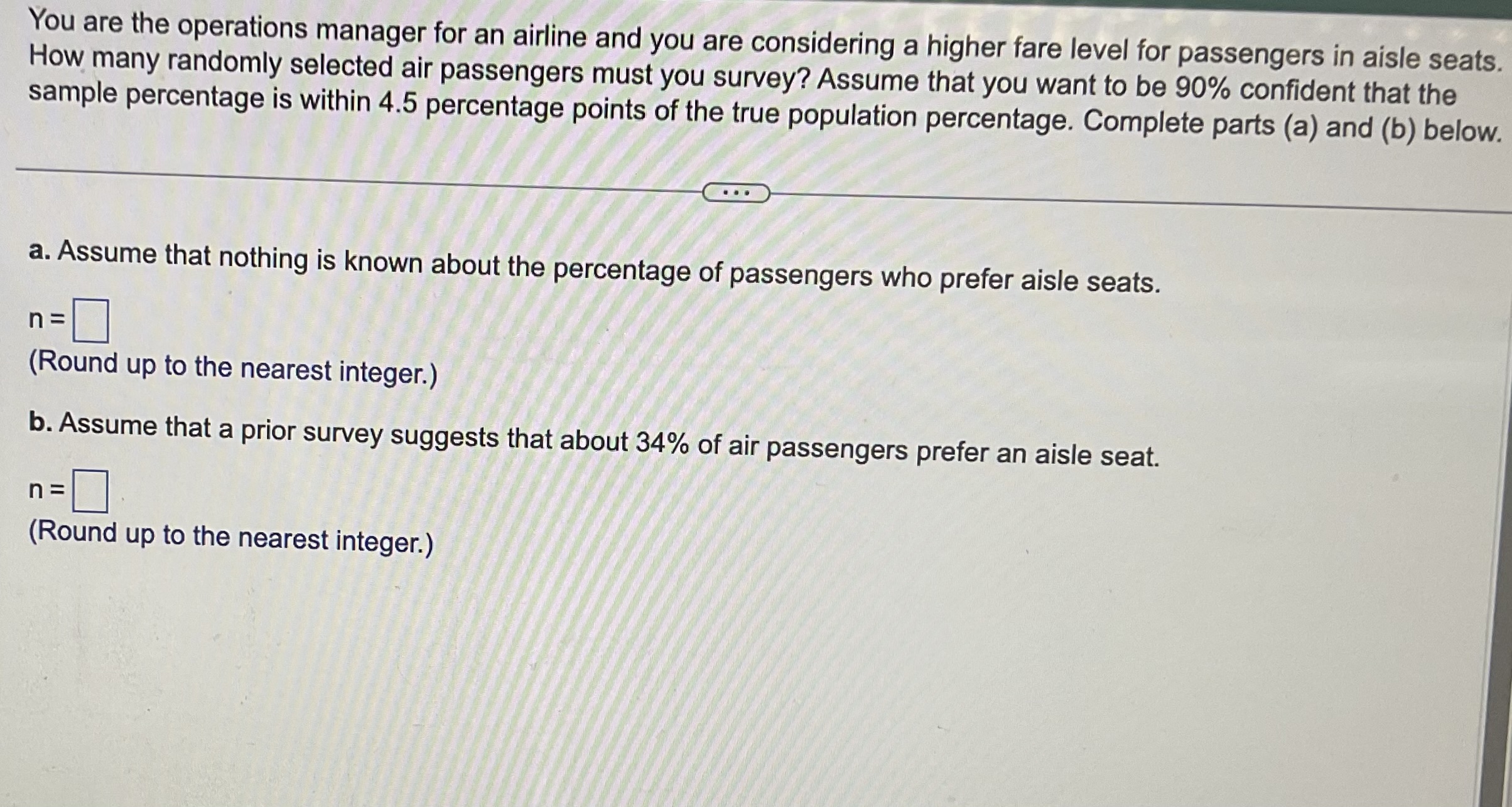 Solved Assume that the sample is a simple random sample | Chegg.com