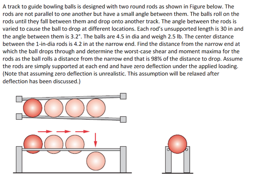 Solved A track to guide bowling balls is designed with two | Chegg.com