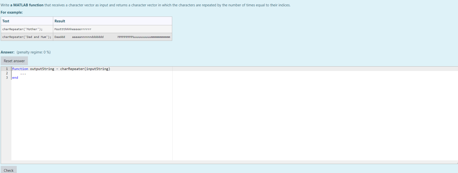 Solved Write a MATLAB function that receives a character | Chegg.com
