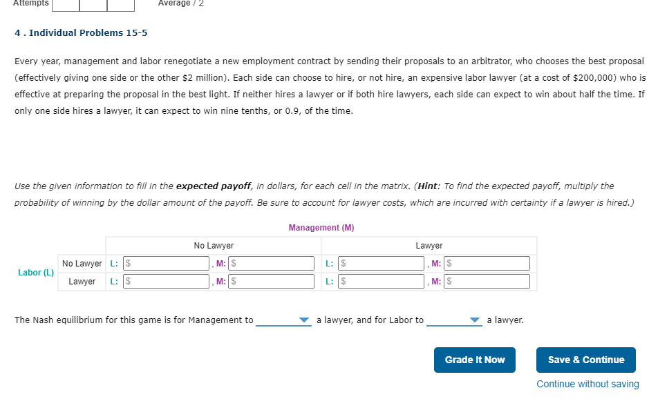 Solved Attempts Average/2 4. Individual Problems 15-5 Every | Chegg.com