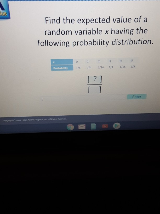 Solved lus Find the expected value of a random variable x | Chegg.com