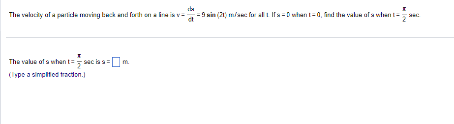 Solved The velocity of a particle moving back and forth on a | Chegg.com