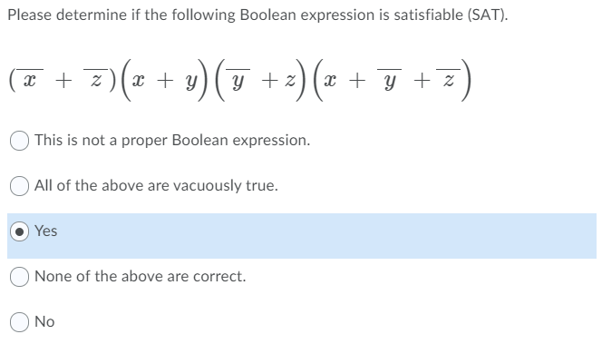 Solved Please determine if the following Boolean expression | Chegg.com