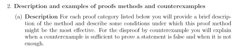Solved Proof Categories 1. Disproof by counterexample 2. | Chegg.com