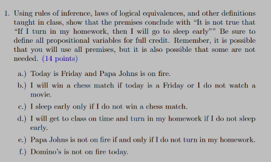 Solved 1. Using rules of inference, laws of logical | Chegg.com