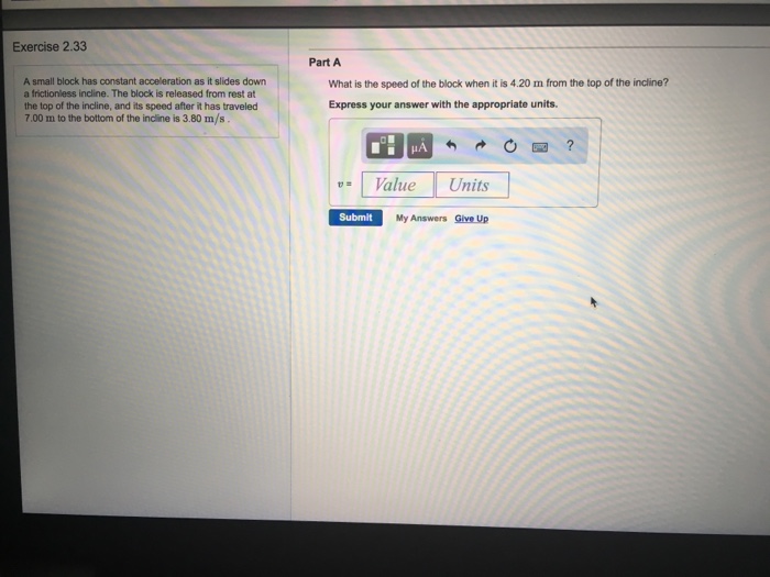 Solved A small block has constant acceleration as it slides | Chegg.com