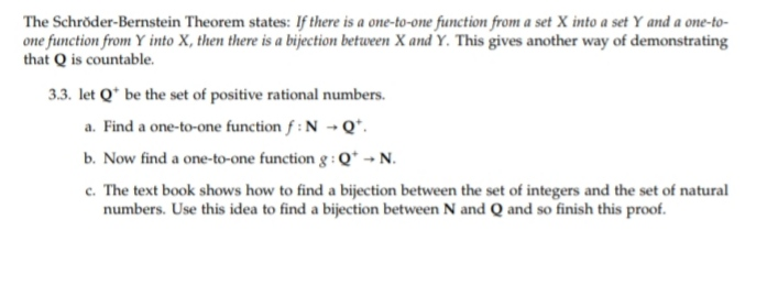 Solved The Schröder-Bernstein Theorem states: If there is a | Chegg.com