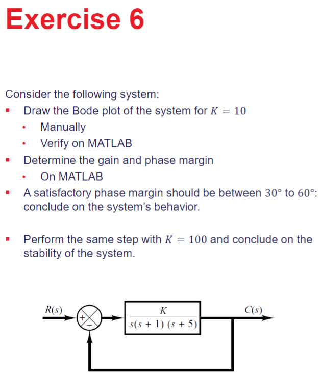 Solved Consider the following system: - Draw the Bode plot | Chegg.com