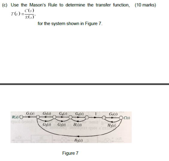 Solved (c) Use the Mason's Rule to determine the transfer | Chegg.com