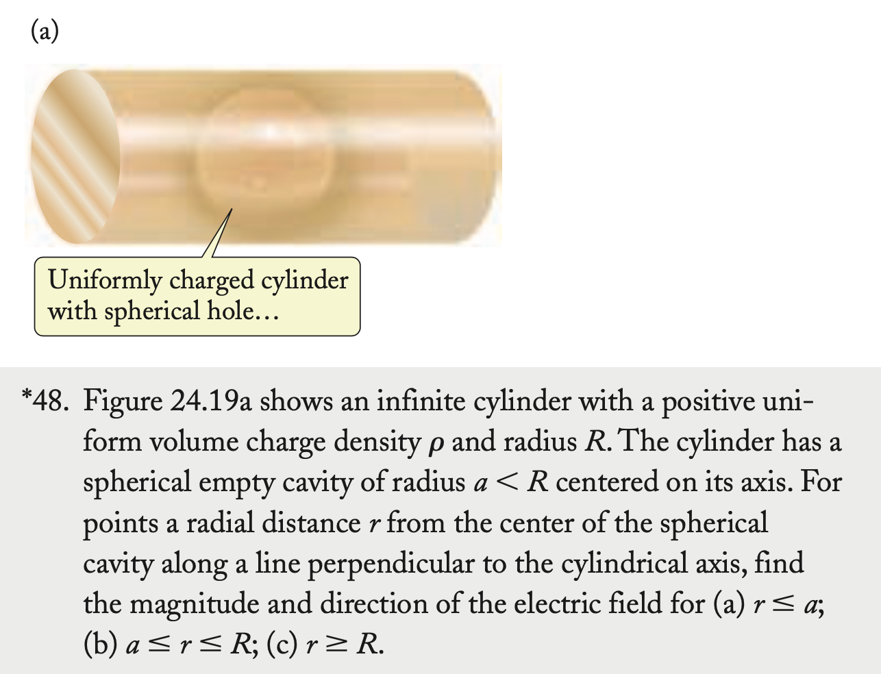 Solved (a) *48. Figure 24.19a shows an infinite cylinder | Chegg.com
