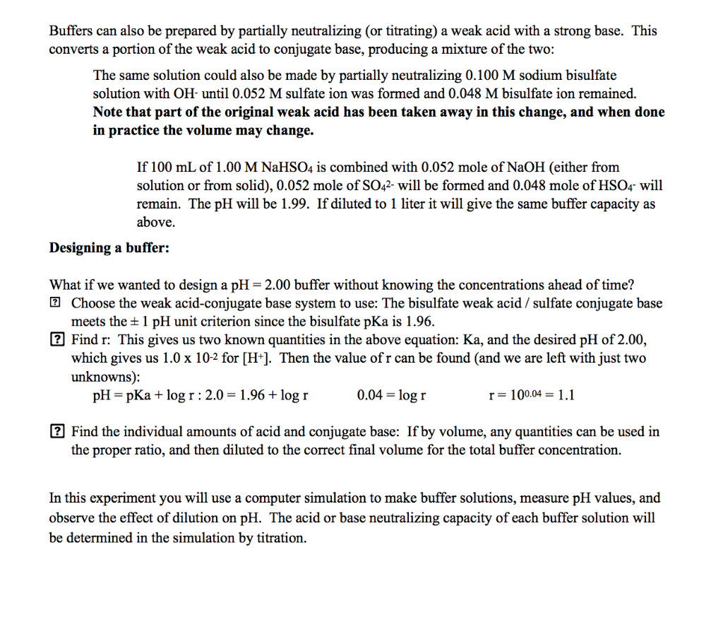 Part A: Equimolar Acetic Acid / Acetate buffers: A1: | Chegg.com