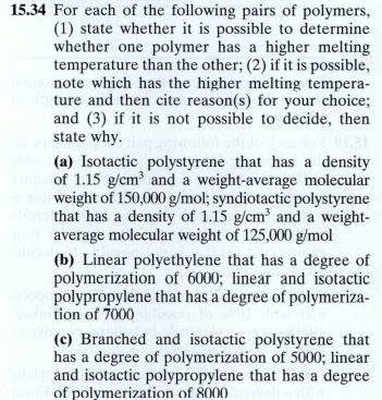 Solved .34 For each of the following pairs of polymers, (1) | Chegg.com