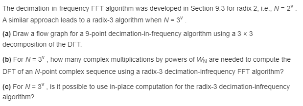 The decimation-in-frequency FFT algorithm was | Chegg.com