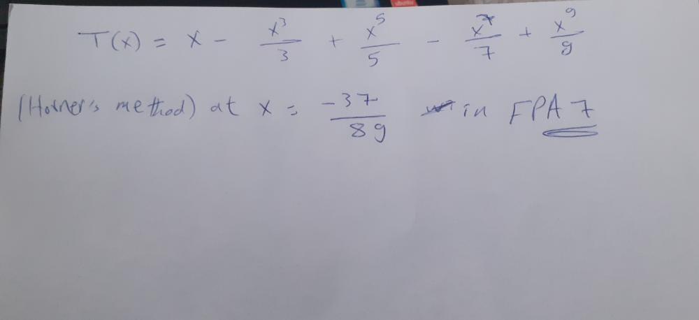 Solved Т(4) - Х- | 3 [Horner's method) at x = 37 wn in ГРА + | Chegg.com