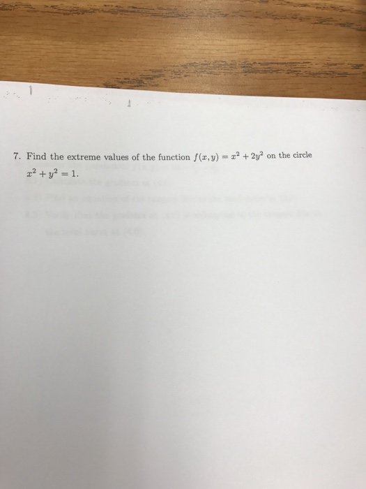 Solved Find the extreme values of the function f (x, y) = | Chegg.com