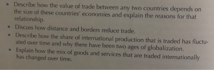 Solved Describe how the value of trade between any two | Chegg.com