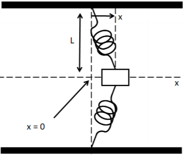 Solved Two identical springs of equilibrium length L and | Chegg.com