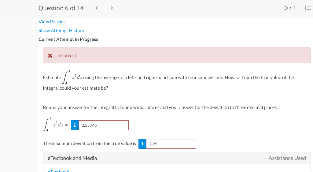 Solved Estimate ∫45x2⁢d⁢x using the average of a left- | Chegg.com