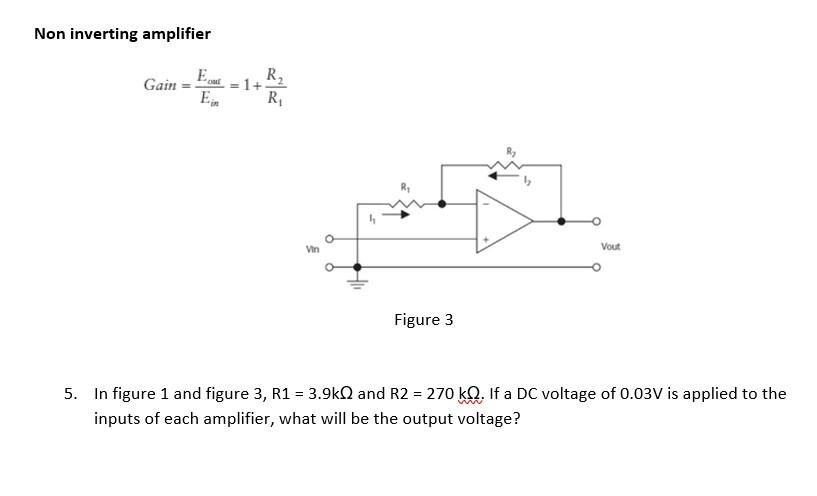 Solved Non inverting amplifier Gain E E R2 R Vin Vout Figure | Chegg.com