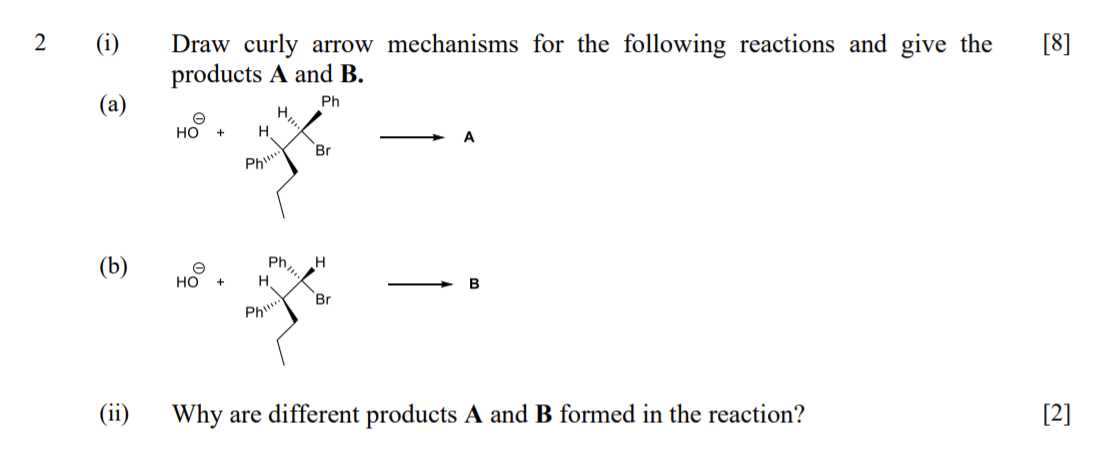 Solved 2 (i) [8] Draw curly arrow mechanisms for the | Chegg.com