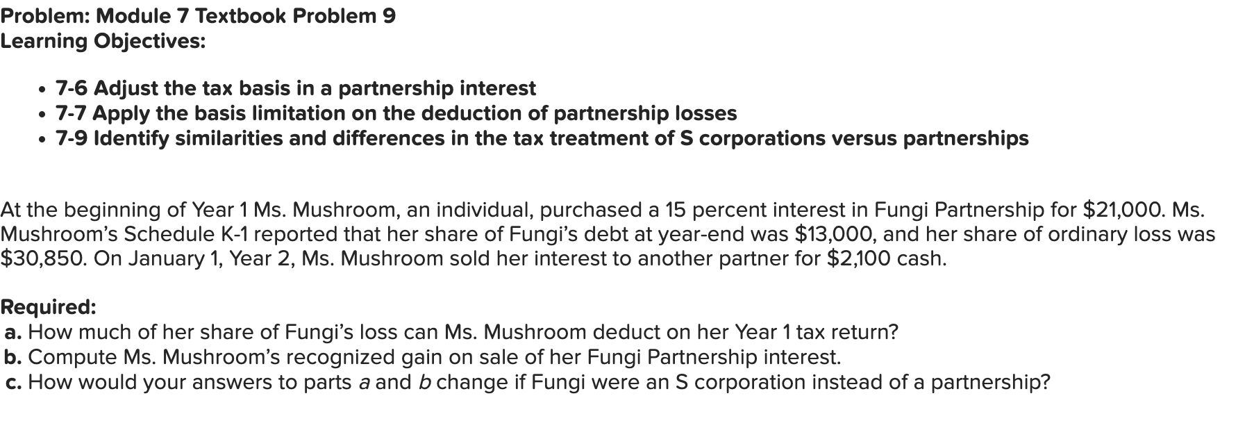 Solved Problem: Module 7 Textbook Problem 9 earning | Chegg.com