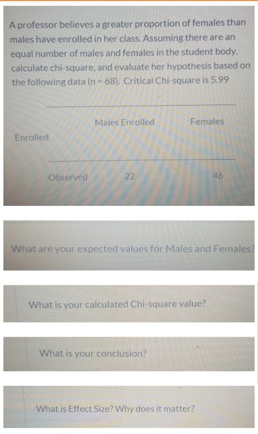 Solved A professor believes a greater proportion of females | Chegg.com
