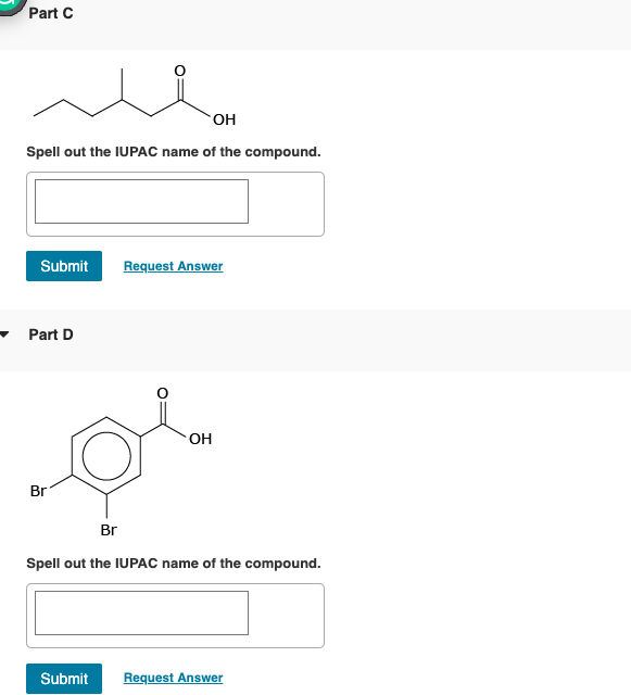 Solved Part A 0 - CH3 -CH2-C-OH Spell out the IUPAC name of | Chegg.com