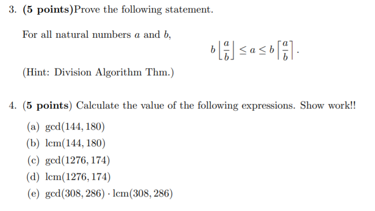 Solved 3. (5 points)Prove the following statement. For all | Chegg.com