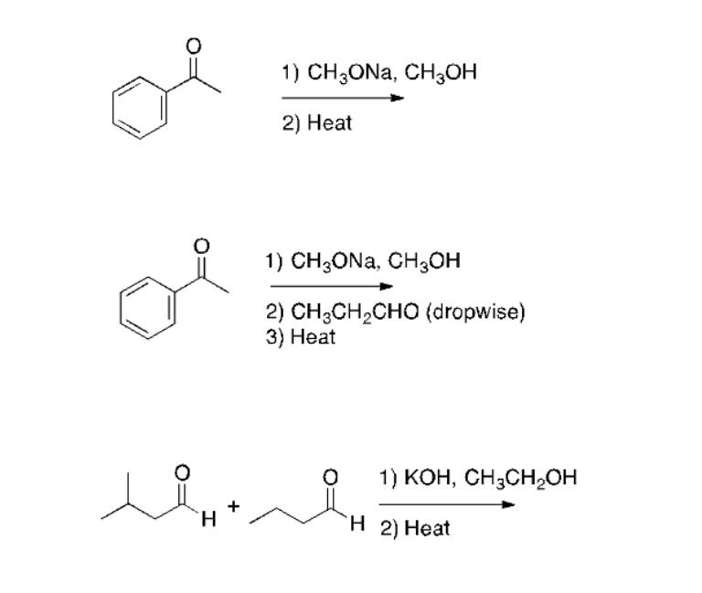 Solved 1) CH3ONa,CH3OH 2) Heat 1) CH3ONa,CH3OH 2) CH3CH2CHO | Chegg.com