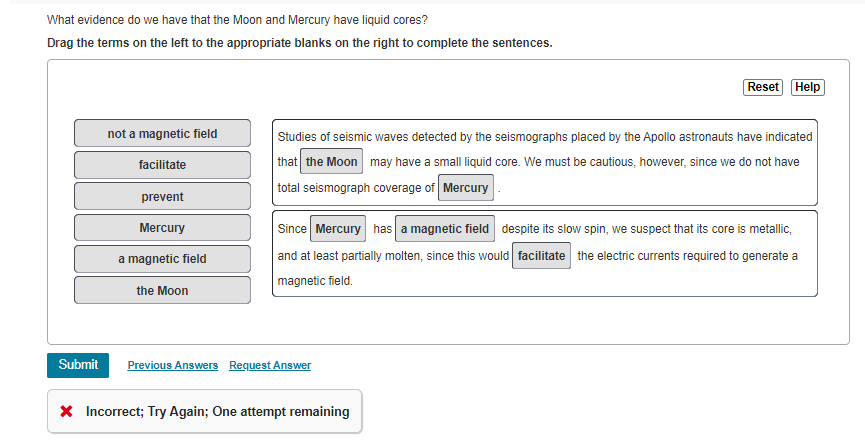 Solved What evidence do we have that the Moon and Mercury | Chegg.com
