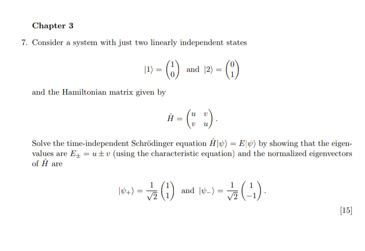 Solved Chapter 3 7. Consider a system with just two linearly | Chegg.com