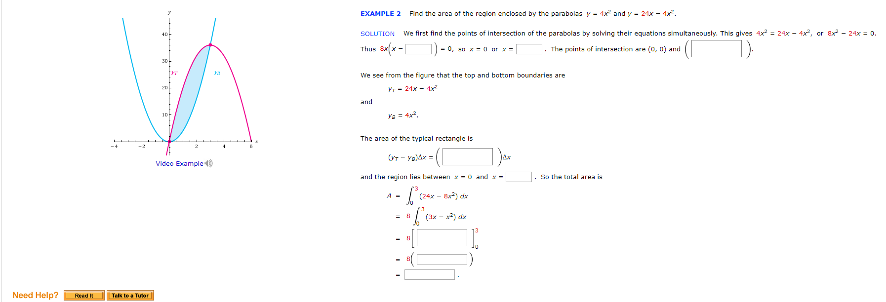 Solved EXAMPLE 2 Find the area of the region enclosed by the | Chegg.com