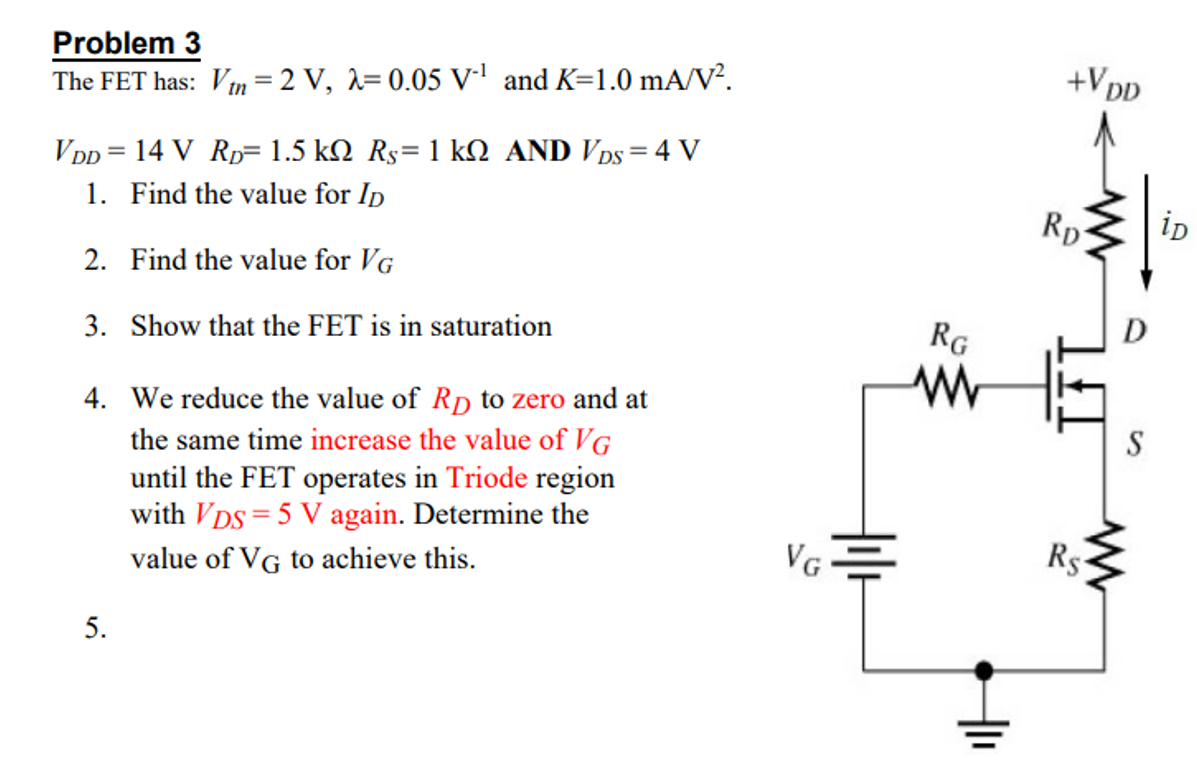 Solved Give me an example of Problem 3The FET has: | Chegg.com