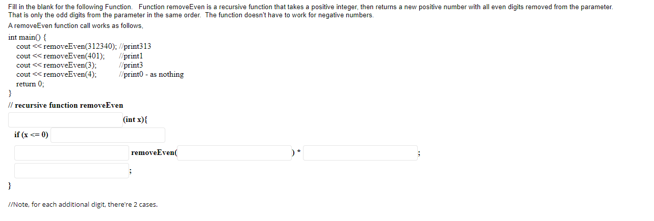 Solved That is only the odd digits from the parameter in the | Chegg.com