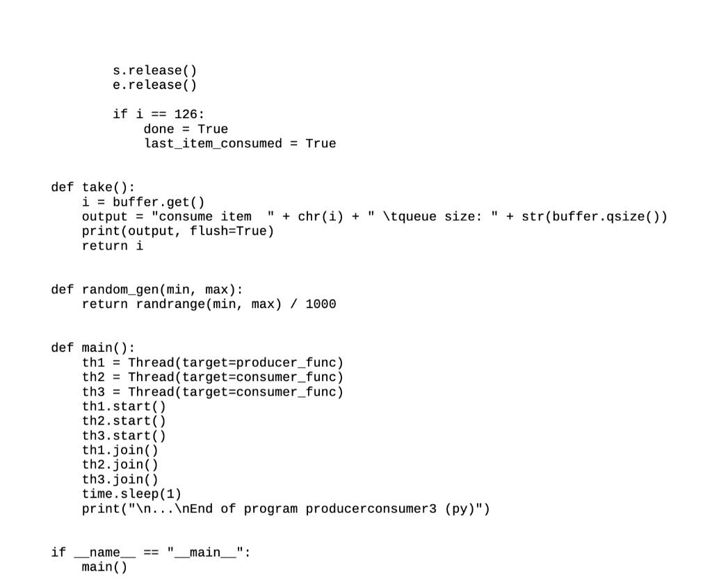 Solved producerconsumer3.py. Bounded Buffer | Chegg.com
