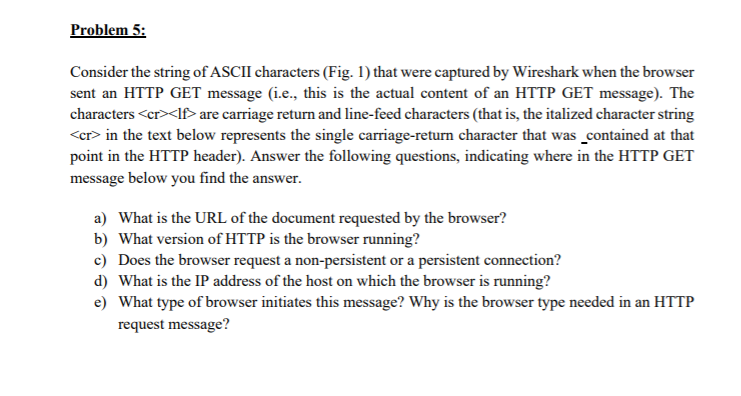 Solved Problem 5: Consider the string of ASCII characters | Chegg.com