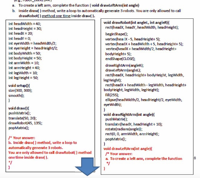 Solved Inside draw() method, you must write a loop to | Chegg.com