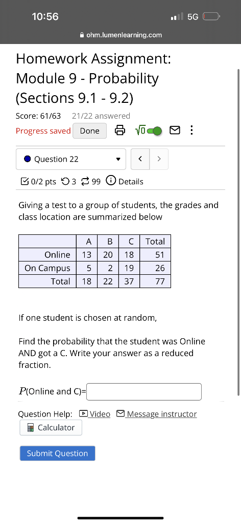 Solved Homework Assignment: Module 9 - Probability (Sections | Chegg.com