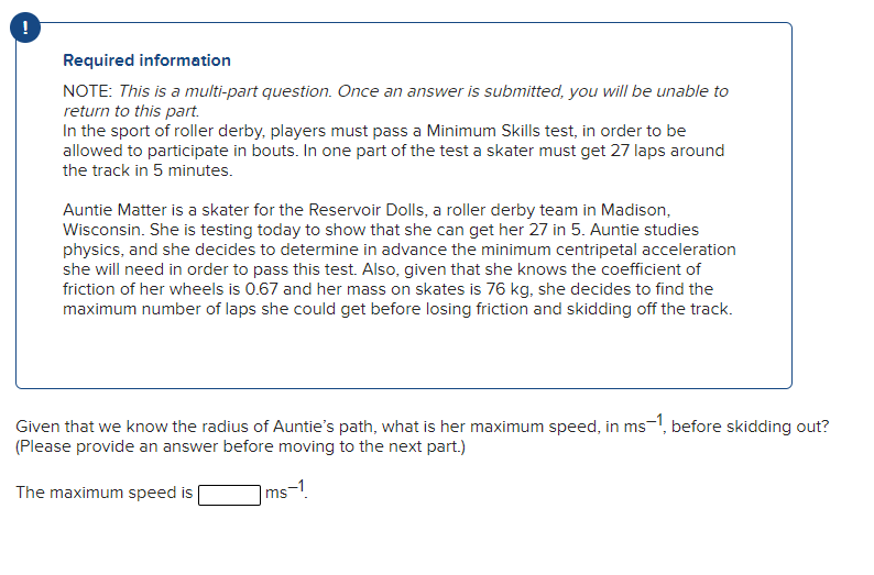 Solved ! Required information NOTE: This is a multi-part | Chegg.com