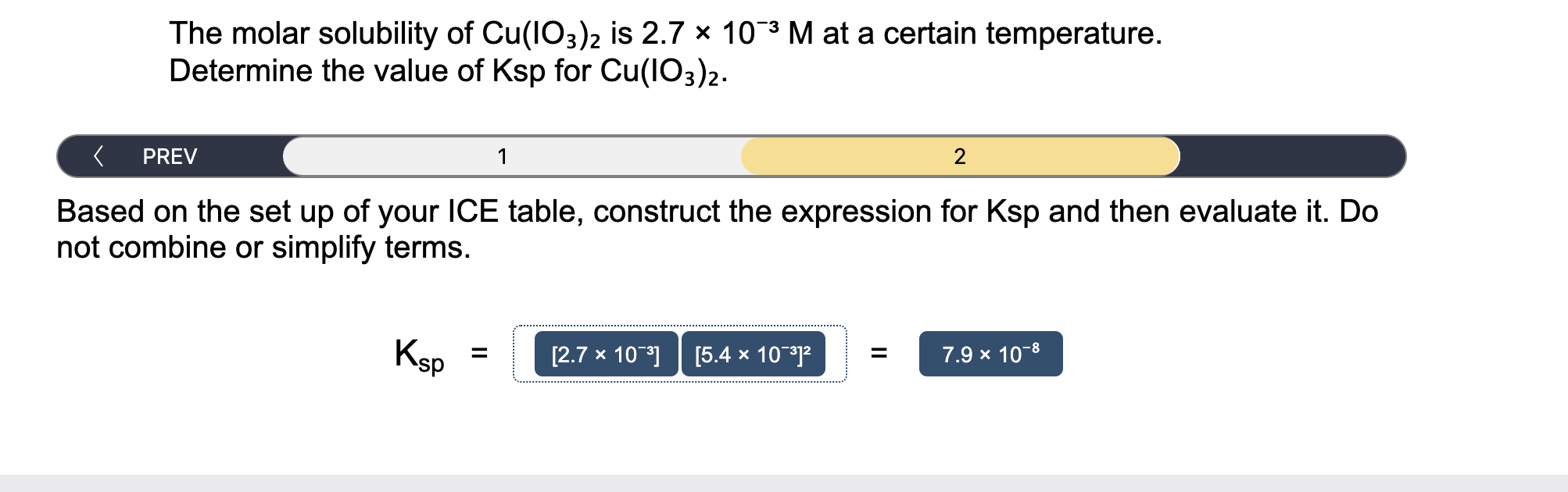 Solved The molar solubility of Cu(IO3)2 is 2.7 * 10 Mat a | Chegg.com