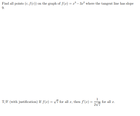 Solved Find all points (c,f(c)) on the graph of f(x)=x3−3x2 | Chegg.com