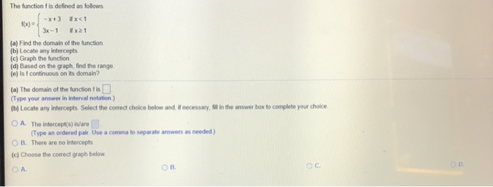 Solved The function f is defined as follows (a) Find the | Chegg.com