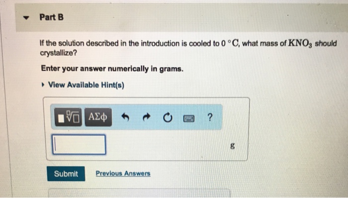 Solved Part B If the solution described in the introduction | Chegg.com