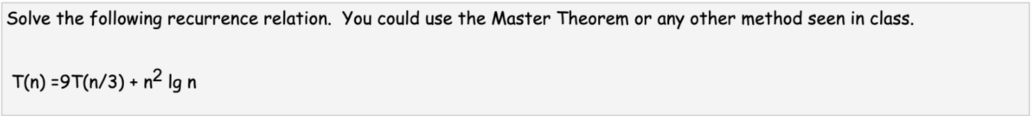 Solved Solve the following recurrence relation. You could | Chegg.com